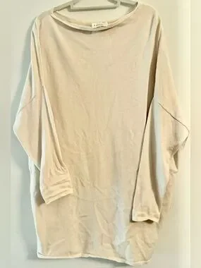 Umgee | Tops | Umgee Cream Oversized Long Sleeve Tunic Top Xl Boho ...
